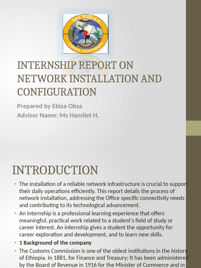 Internship Report On Network Installation and Configuration | PDF ...
