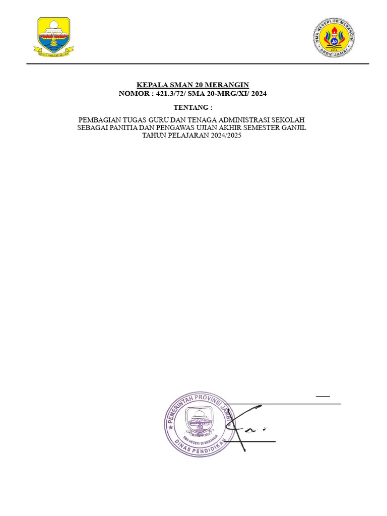 SK Panitia Uas-1 24-25 | PDF