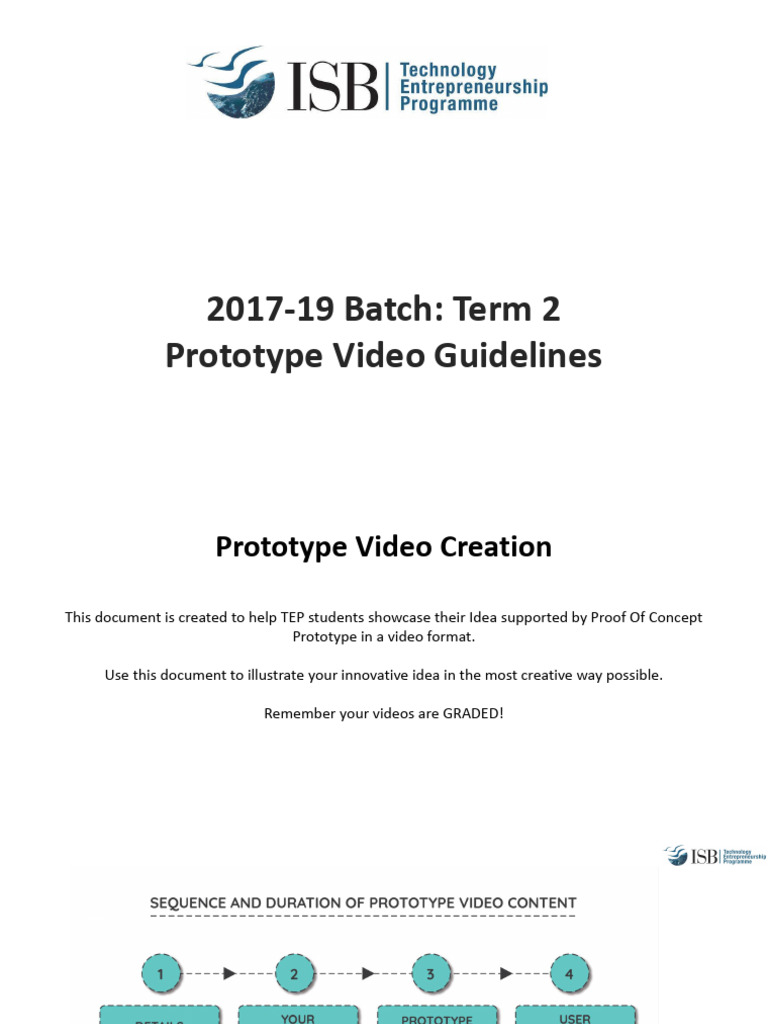 Prototype Video Guidelines 2017-19 | PDF | Prototype | Computing
