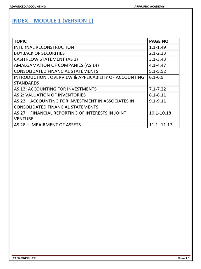 CA Intermediate Adv Acctg Module I v1 Final Notes Lyst7529 | PDF ...