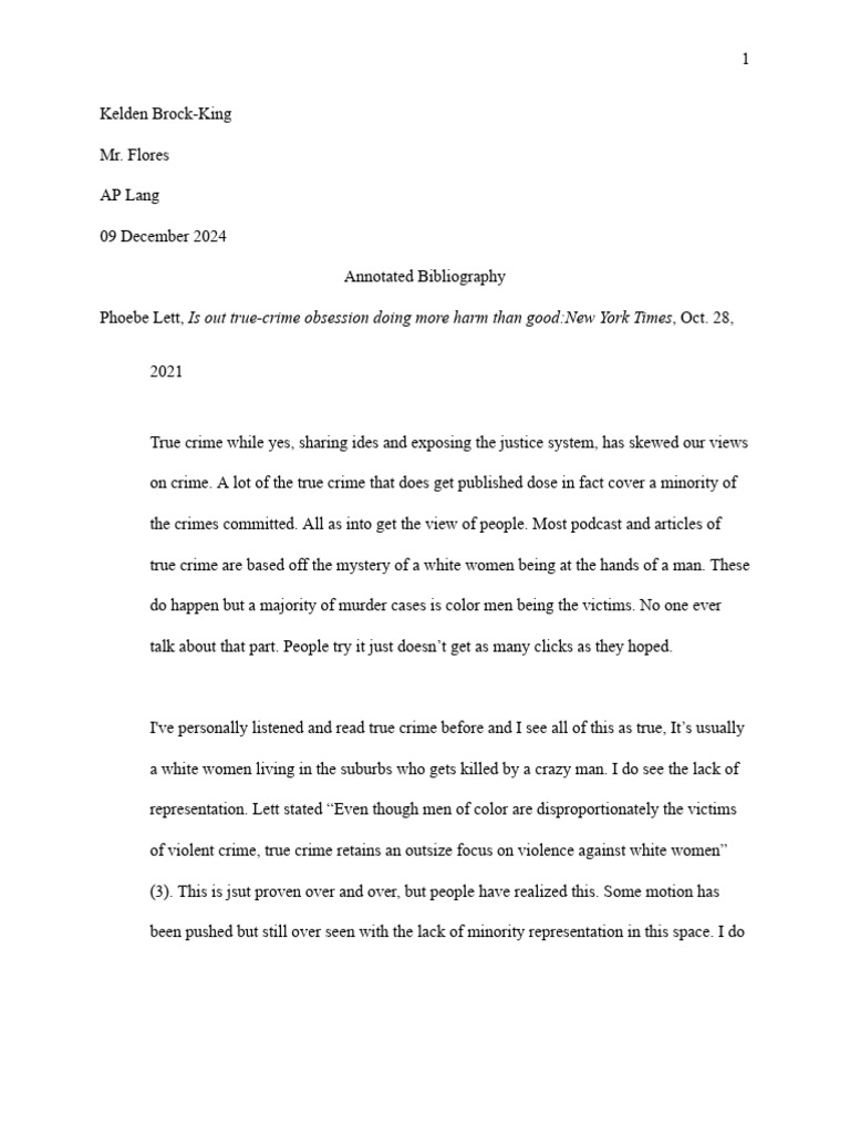 Copy of Annotated Bibliography Example PDF | PDF