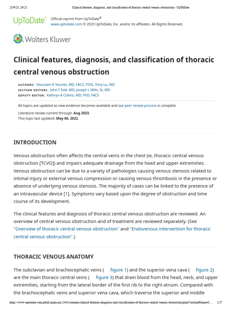 Clinical Features, Diagnosis, and Classification of Thoracic Central ...