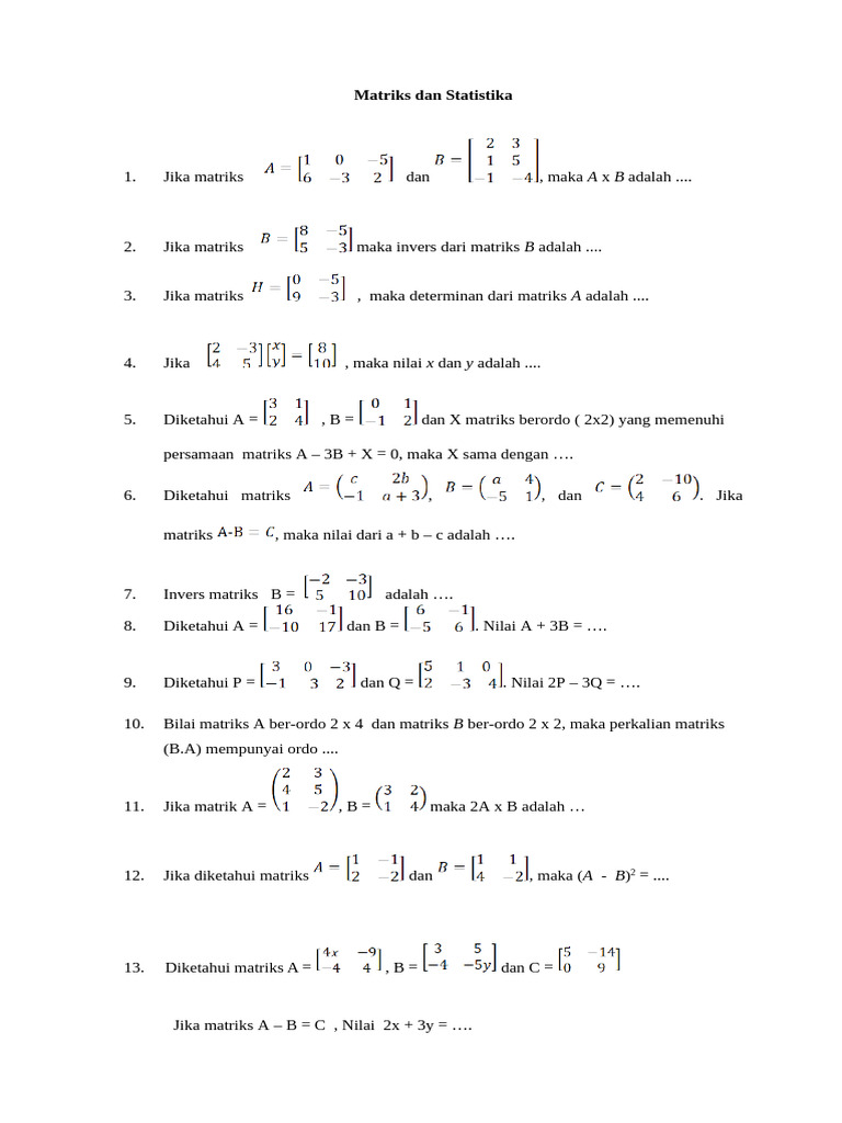 Latihan Soal UAS Kelas XI | PDF
