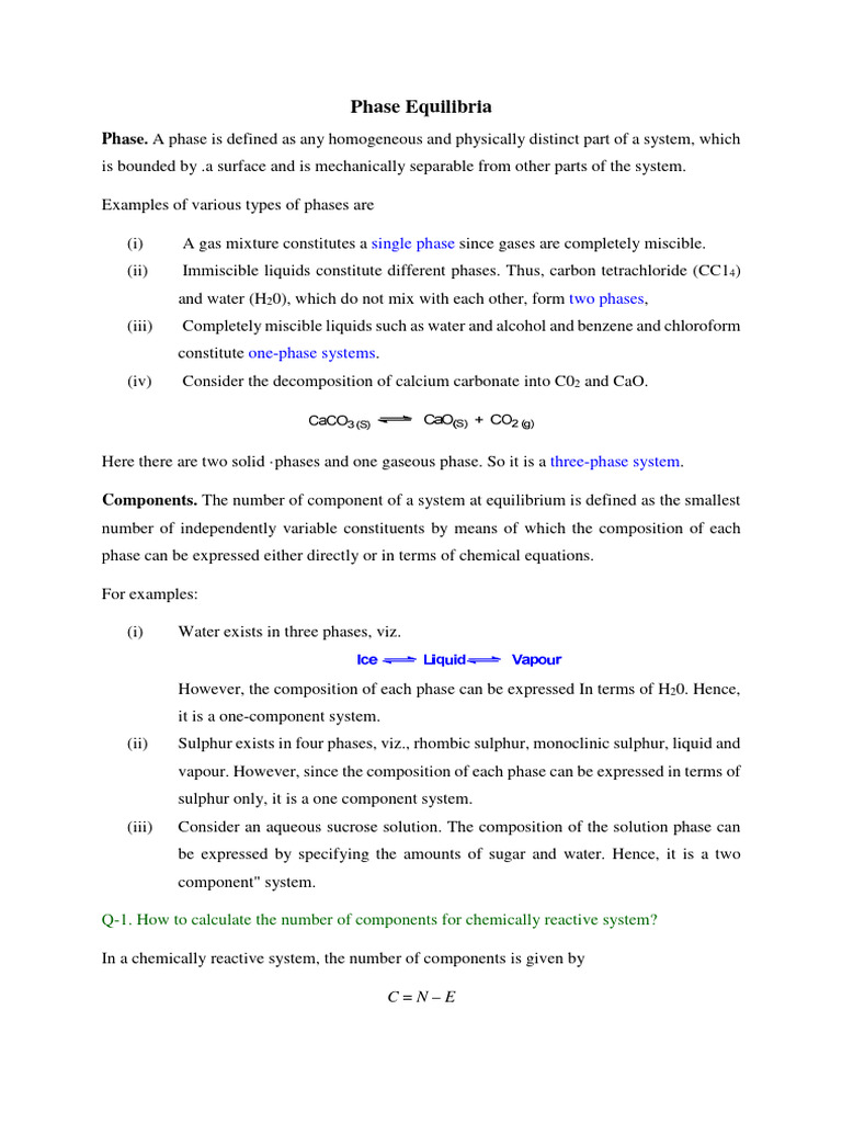 Module 2 Phase Equilibria-1 | PDF | Phase (Matter) | Phase Rule