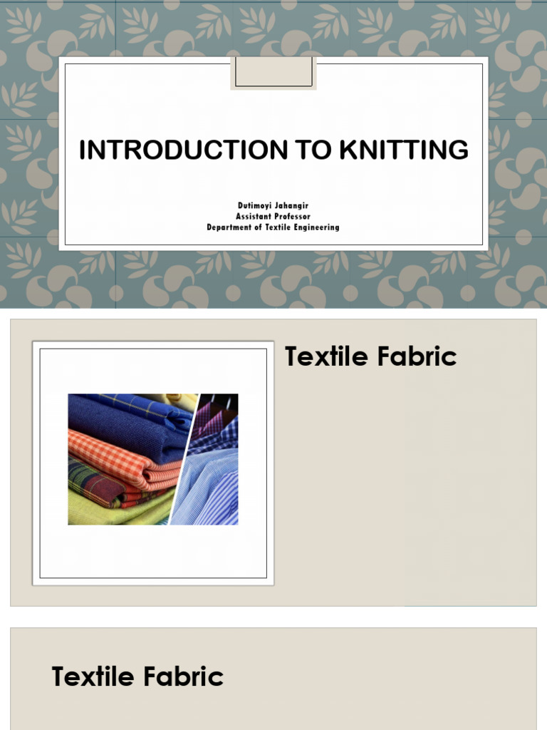 Introduction To Knitting | PDF | Knitting | Textiles