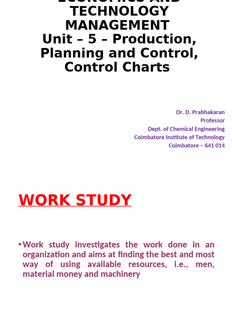 Unit 5 - Production, Planning and Control, Control Charts | PDF | Forecasting | Inventory