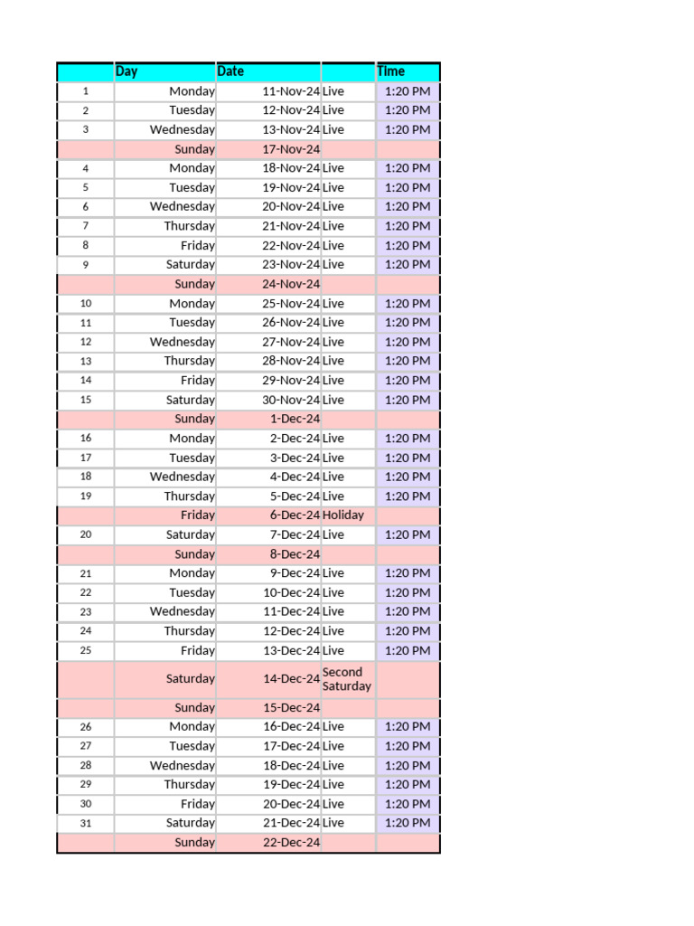 JEE-Main 2025 Live Class Schedule | PDF | Chemistry | Physics