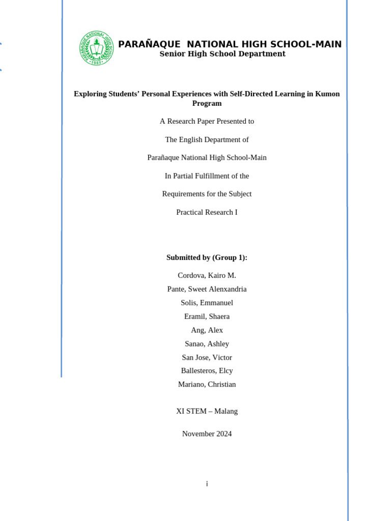 g1 Research Finalpaper | PDF | Disciplines | Learning