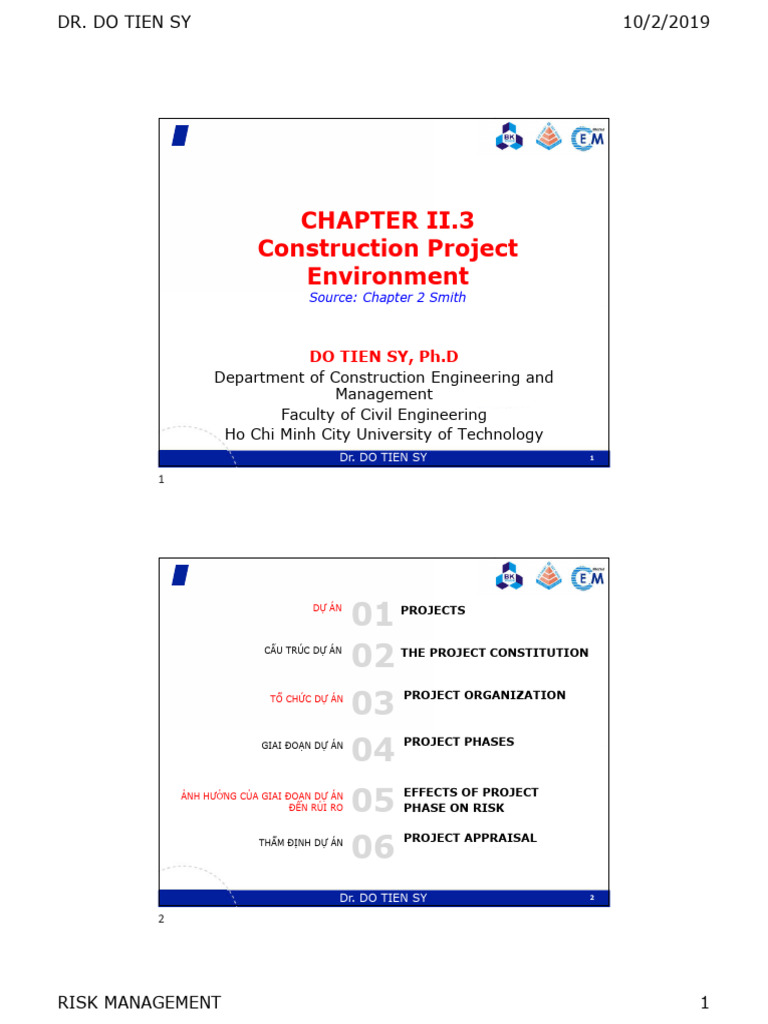 Chapter 2.3 - Fundamentals of Risk and Uncertainty - Construction Project Environment | PDF ...