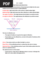 Light Reflection and Refraction Class 10 Notes Science Chapter 10 | PDF ...