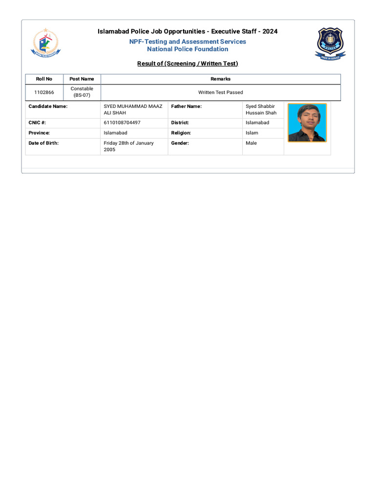 NPF-Tas Job Portal | PDF