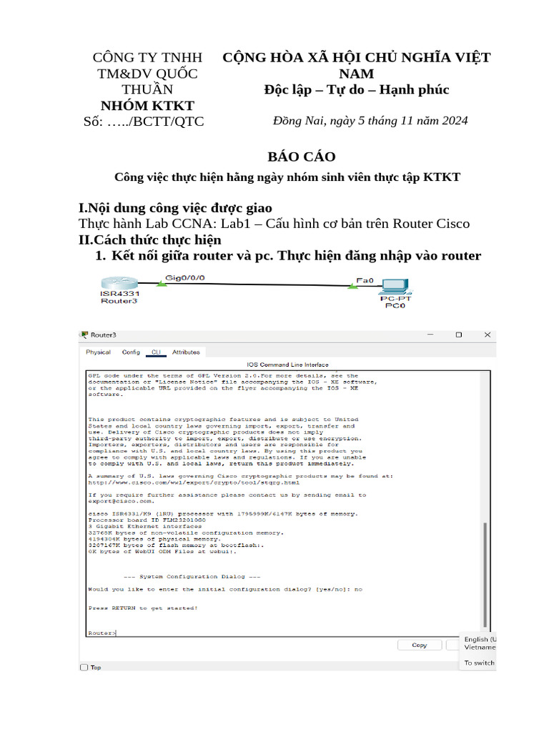 Báo cáo công việc - QTC - Nhóm KTKT | PDF