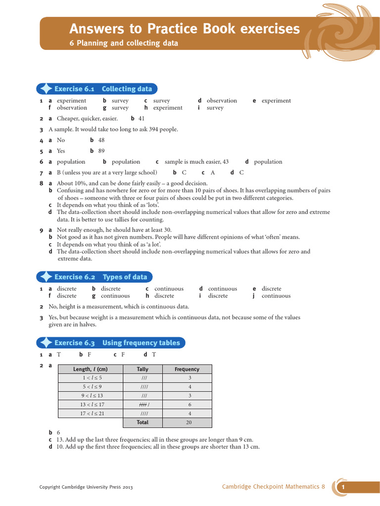06_ans_practicebook | PDF | Sampling (Statistics) | Experiment