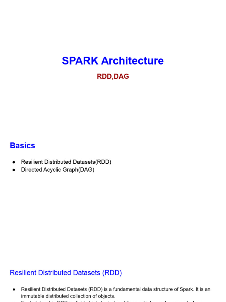 SPARK Architecture | PDF | Apache Spark | Computing