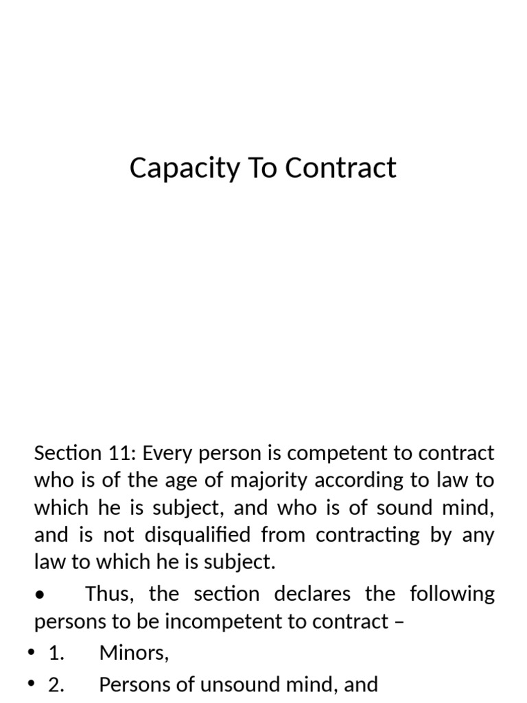 Understanding Minor's Capacity to Contract | PDF | Law Of Agency ...