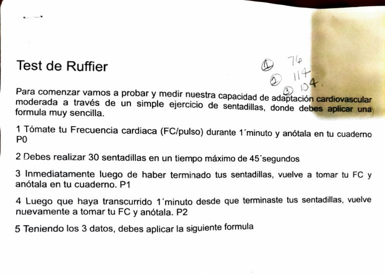 Test Ruffier | PDF