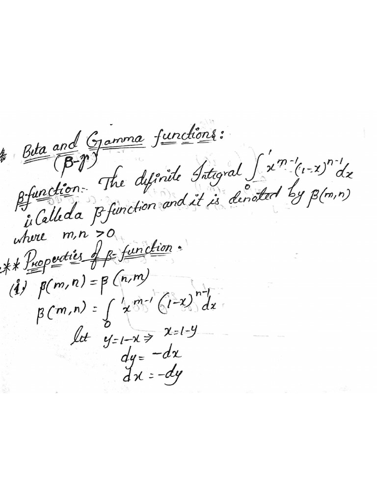 Beta Gamma Functions | PDF