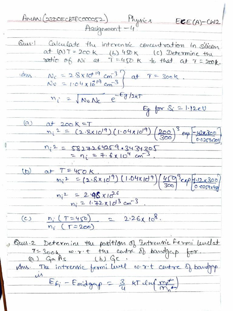 Physics Assignment 4 Phy | PDF