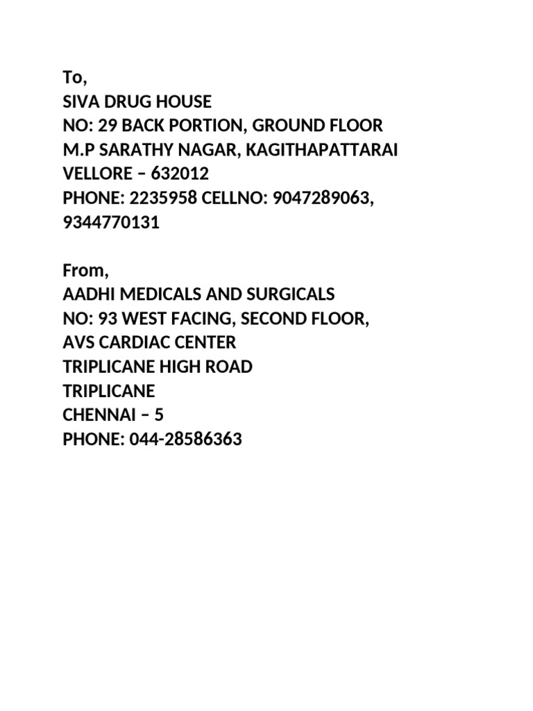 AAdhi Medicals | PDF