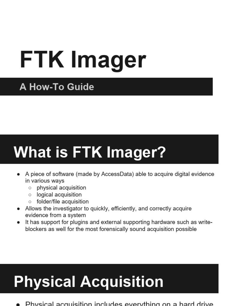 FTK Tutorial FTK Imager | PDF | Computer File | Computer Architecture