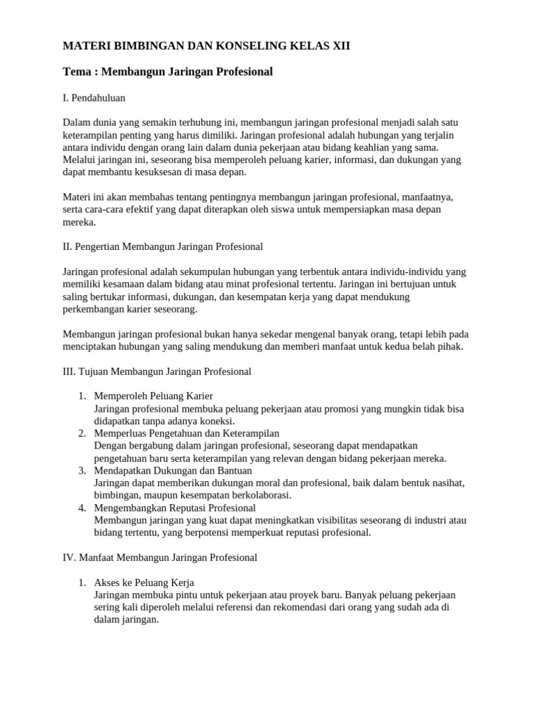 MATERI - Membangun Jaringan Profesional | PDF