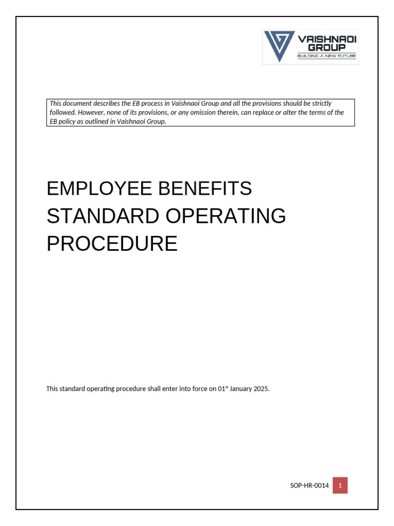 Employee Benefits - SOP - HR - 0014 | PDF | Employment | Pension