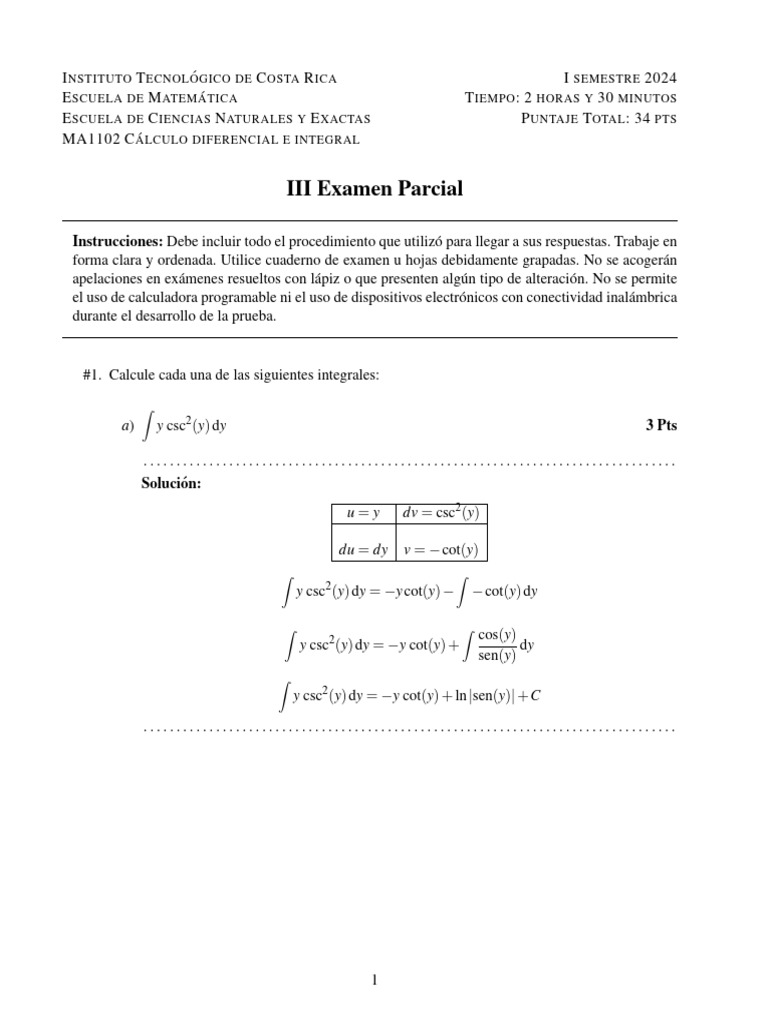 P3 IS24 - Sol | PDF | Integral | Matemáticas