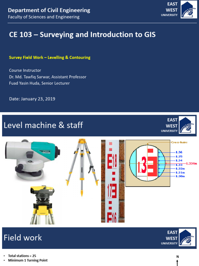 Survey Field Work - Levelling - Contouring - 191 | PDF
