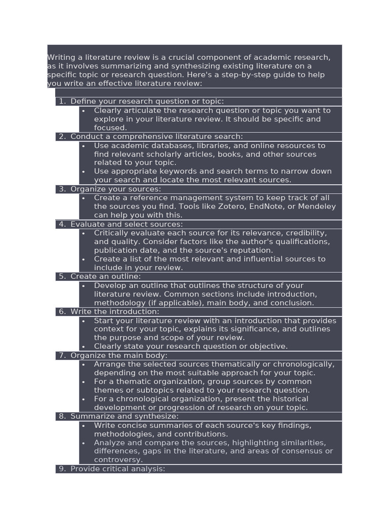 Writing A Literature Review | PDF | Literature Review | Information Science