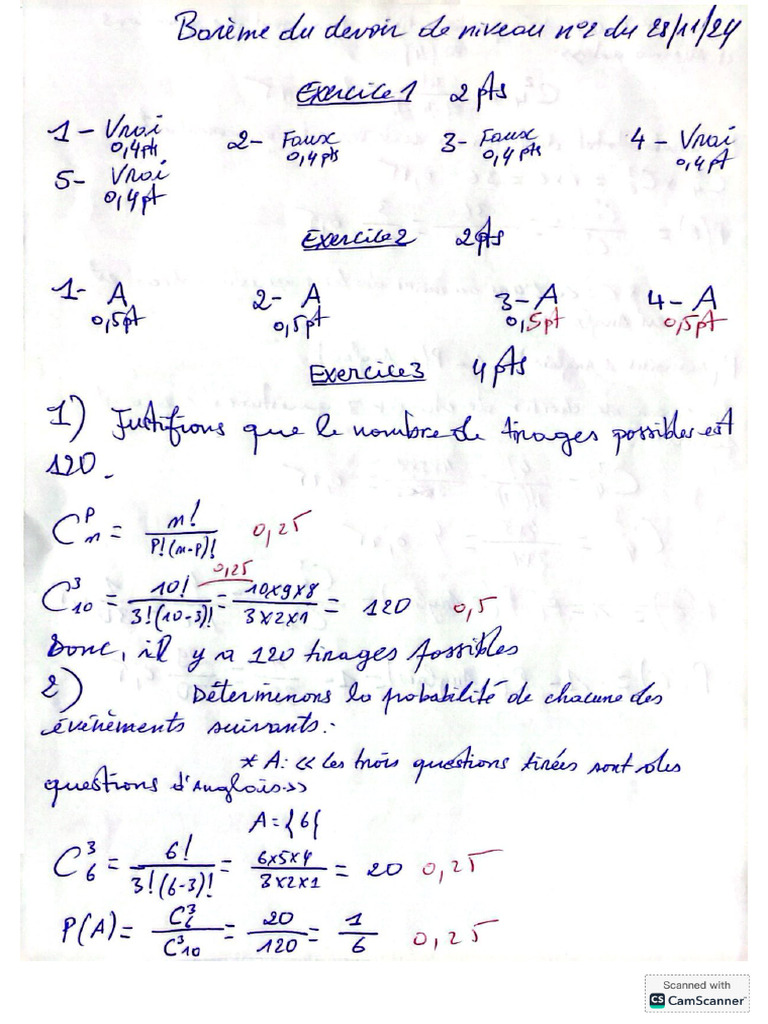 BARÈME DU DEVOIR DE NIVEAU 2 DE Tle A | PDF