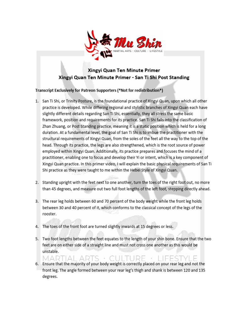 Xingyi Quan Posture Guide | PDF | Hand | Musculoskeletal System