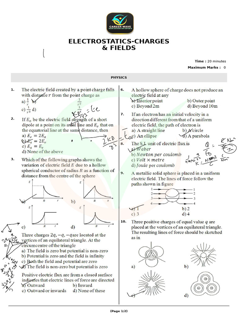 Electrostatic Assignment | PDF