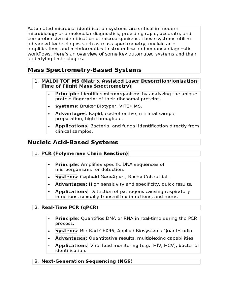 Automated Microbial Identification Systems in Modern Microbiology and ...