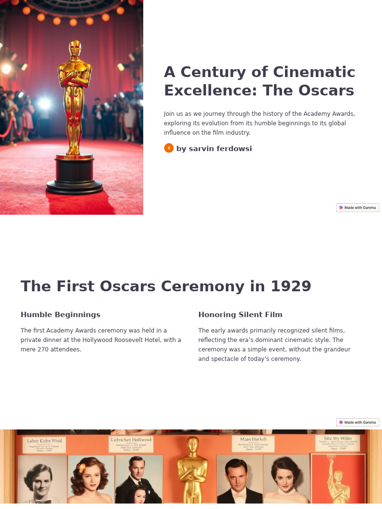 A Century of Cinematic Excellence The Oscars | PDF | Academy Awards ...