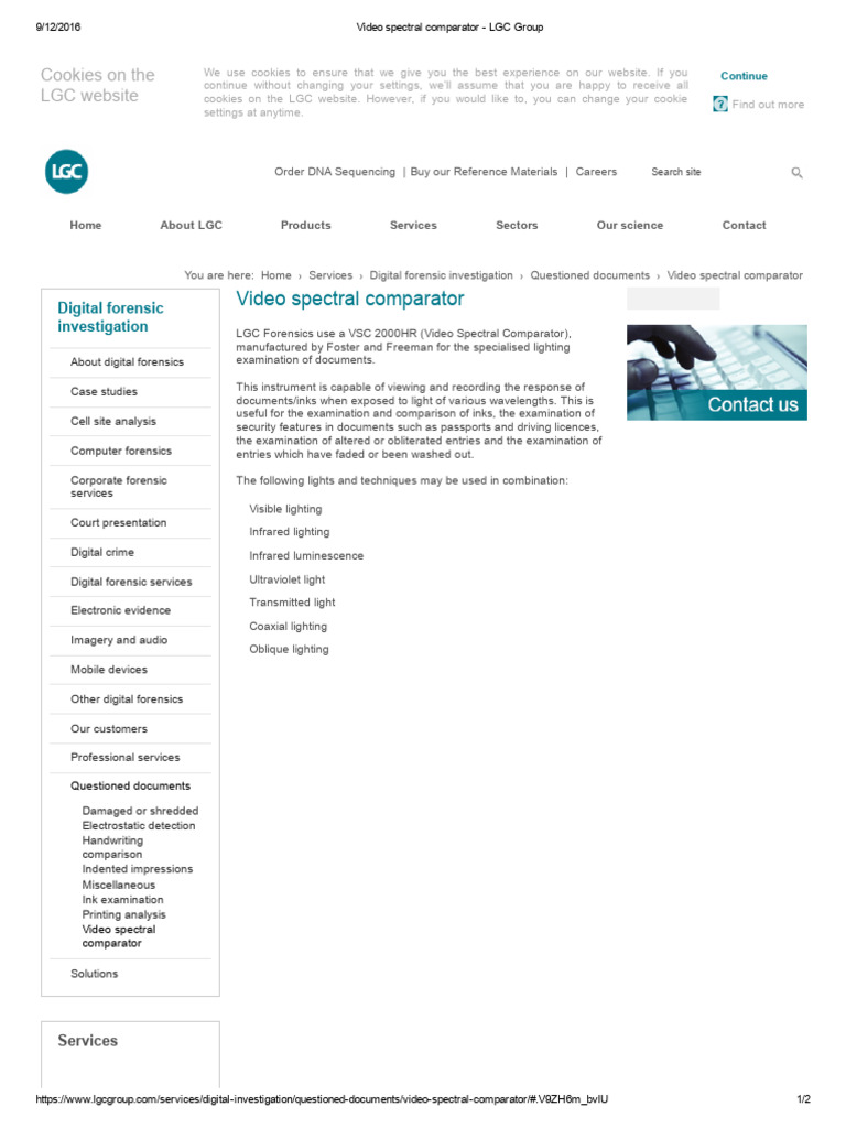Video Spectral Comparator - LGC Group | PDF | Digital Forensics ...