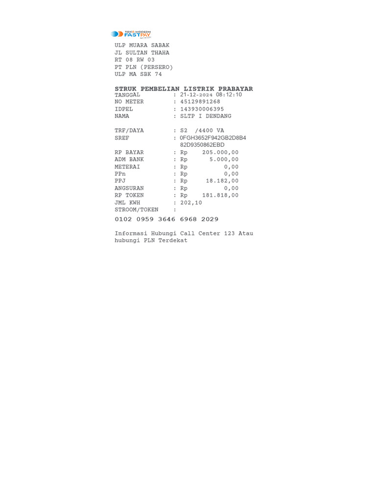 Kuitansi Token SLTP Bu Dewi | PDF
