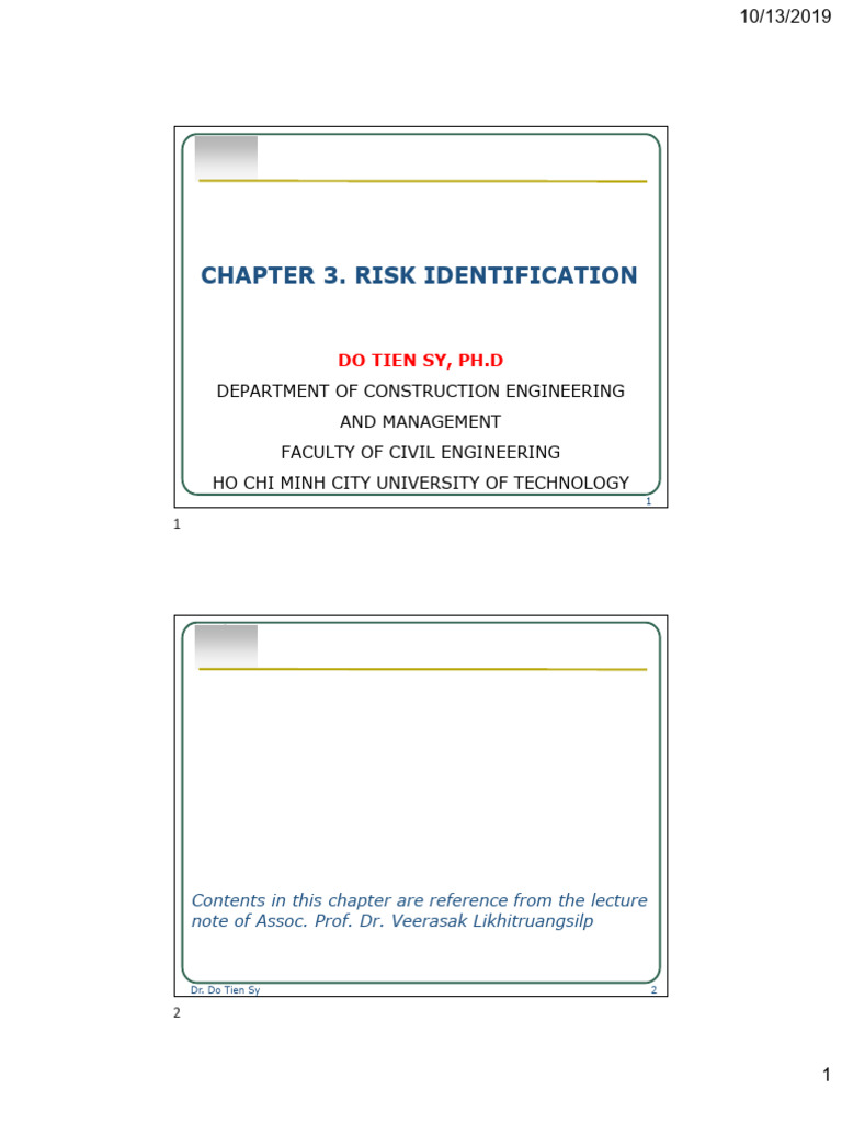 Chapter 3. Risk Identification | PDF | Bayesian Network | Risk
