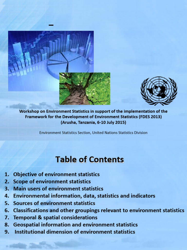 Session 3a - UNSD Chapter 1 Overview of Environment Statistics ...
