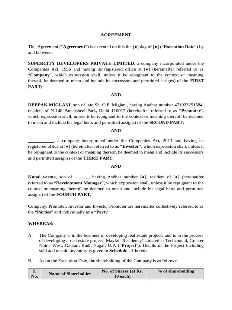 Agreement Kviraaj Draft | PDF | Arbitration | Indemnity