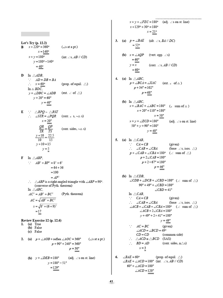 Textbook Solution Ch12 | PDF | Circle | Euclid