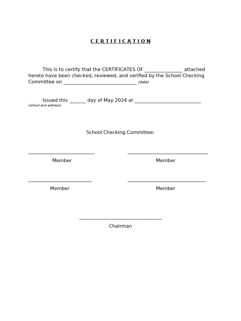 School Certificate Verification Document | PDF
