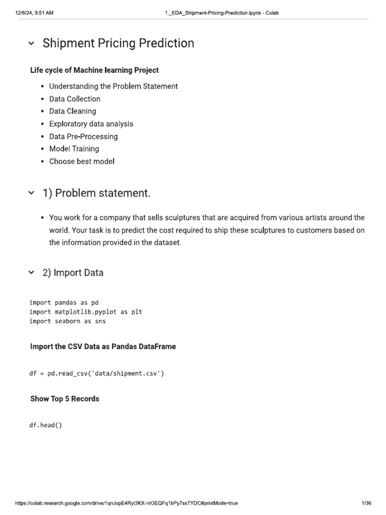 EDA - Shipment Pricing Prediction | PDF