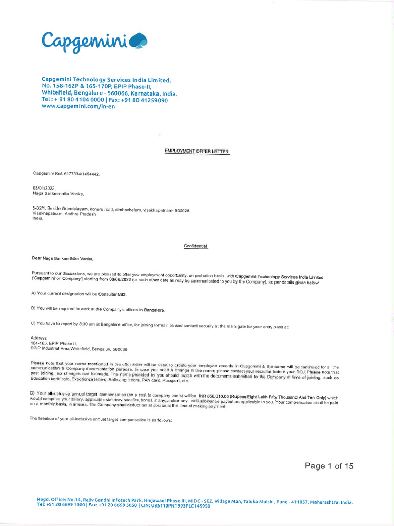 Offer Letter - 001 | PDF