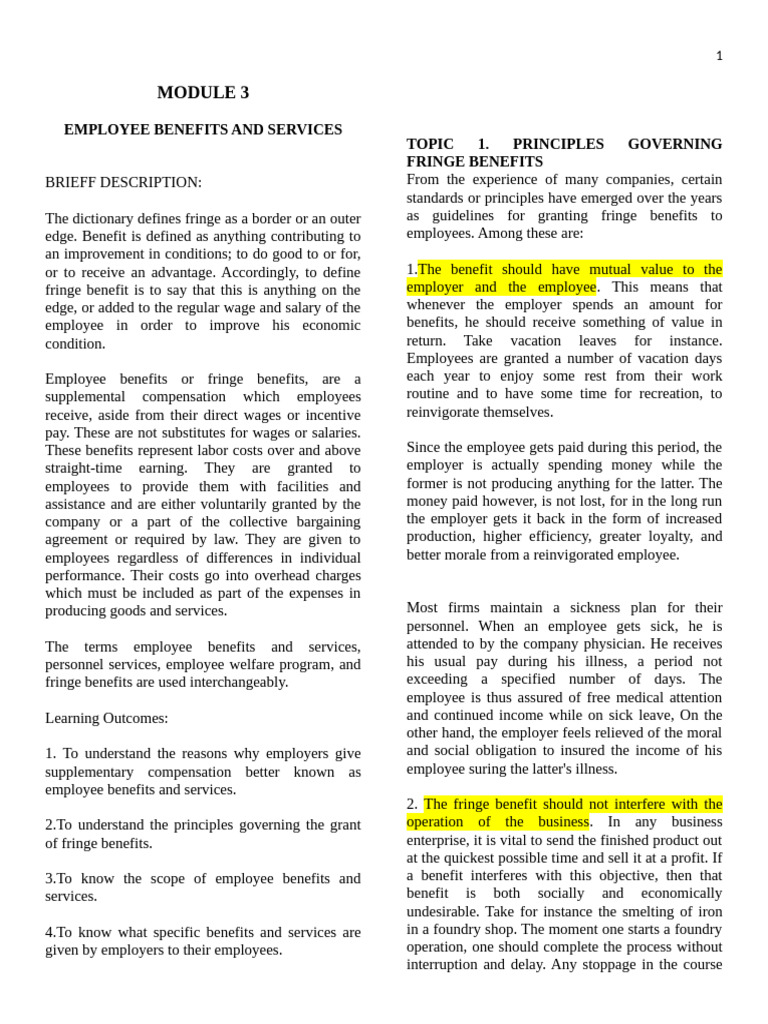 Special Topic Module 3 | PDF | Cost Of Living | Employment