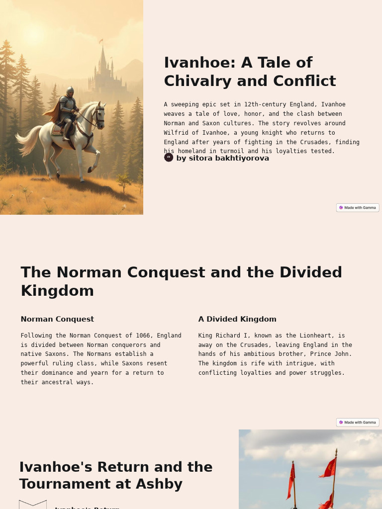 Ivanhoe A Tale of Chivalry and Conflict | PDF | Ivanhoe