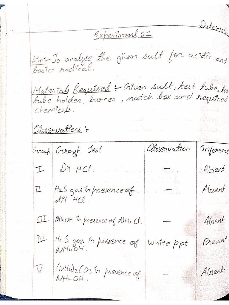 Experiment 21(Chemistry) | PDF