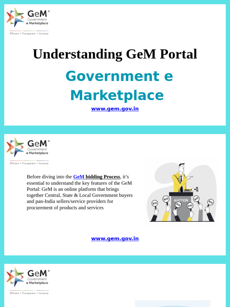 Understanding GeM Portal Government e Marketplace | PDF
