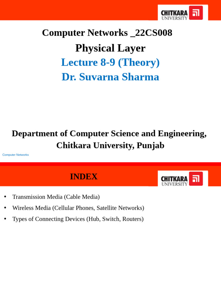 4 - Lecture No. (8-9) - Physical Layer | PDF | Transmission Medium | Computer Network