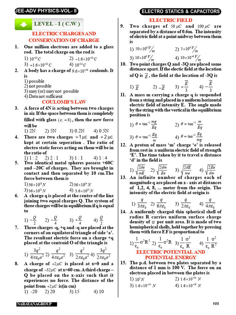 2b.electro Statics & Capacitors (105-122) | PDF | Electric Field | Electrostatics