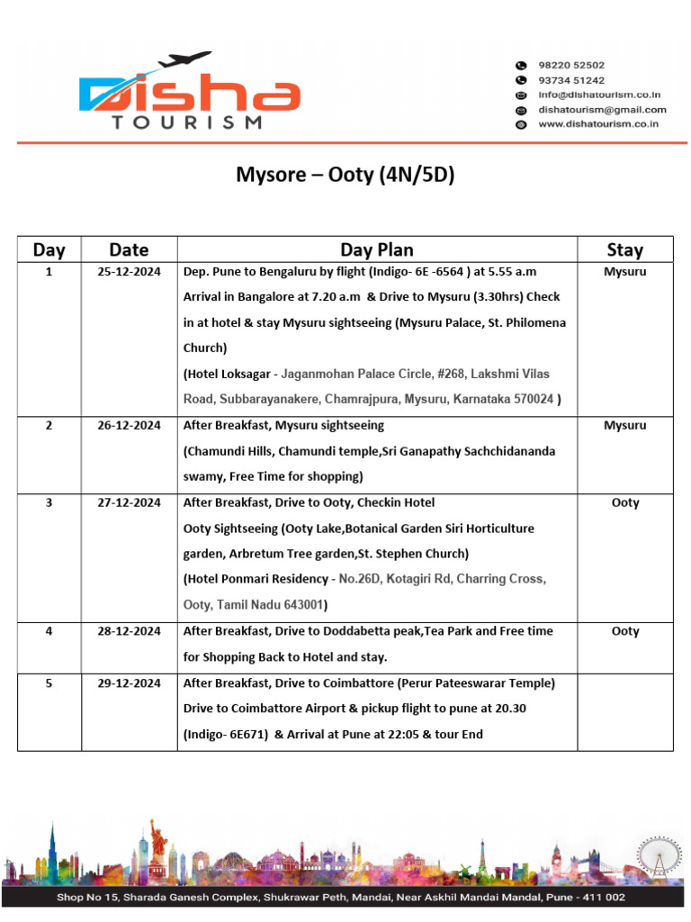 Tour Plan | PDF